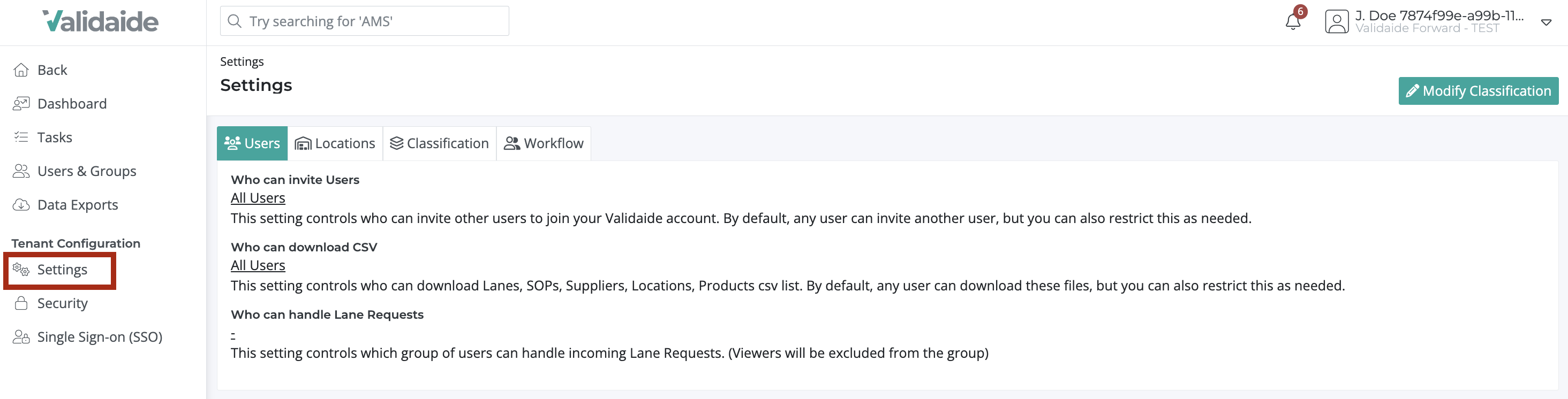 User Authorization Management Validaide Help Center