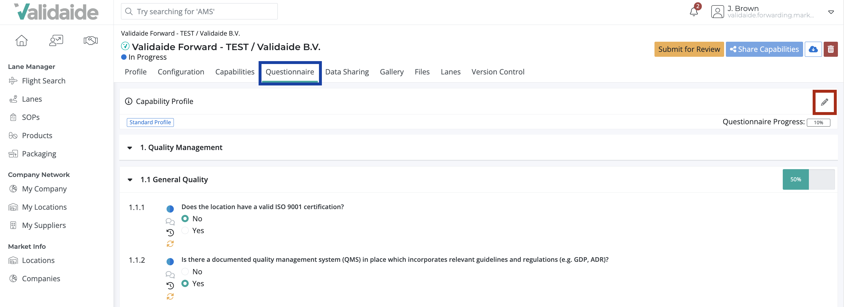 Define and Modify Capabilities in the Questionnaire – Validaide Help Center