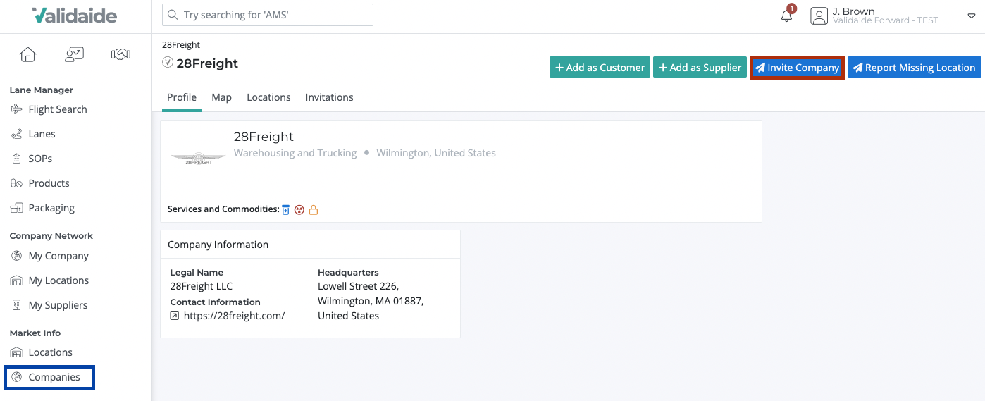 Invite a company to join Validaide – Validaide Help Center