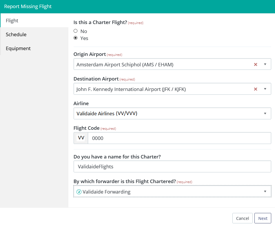Report a Missing Flight Schedule – Validaide Help Center