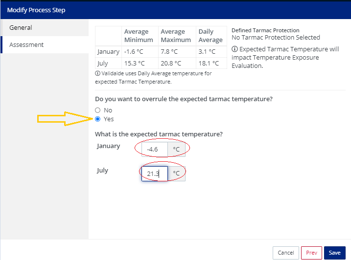 Configure or Modify Tarmac Temperature – Validaide Help Center