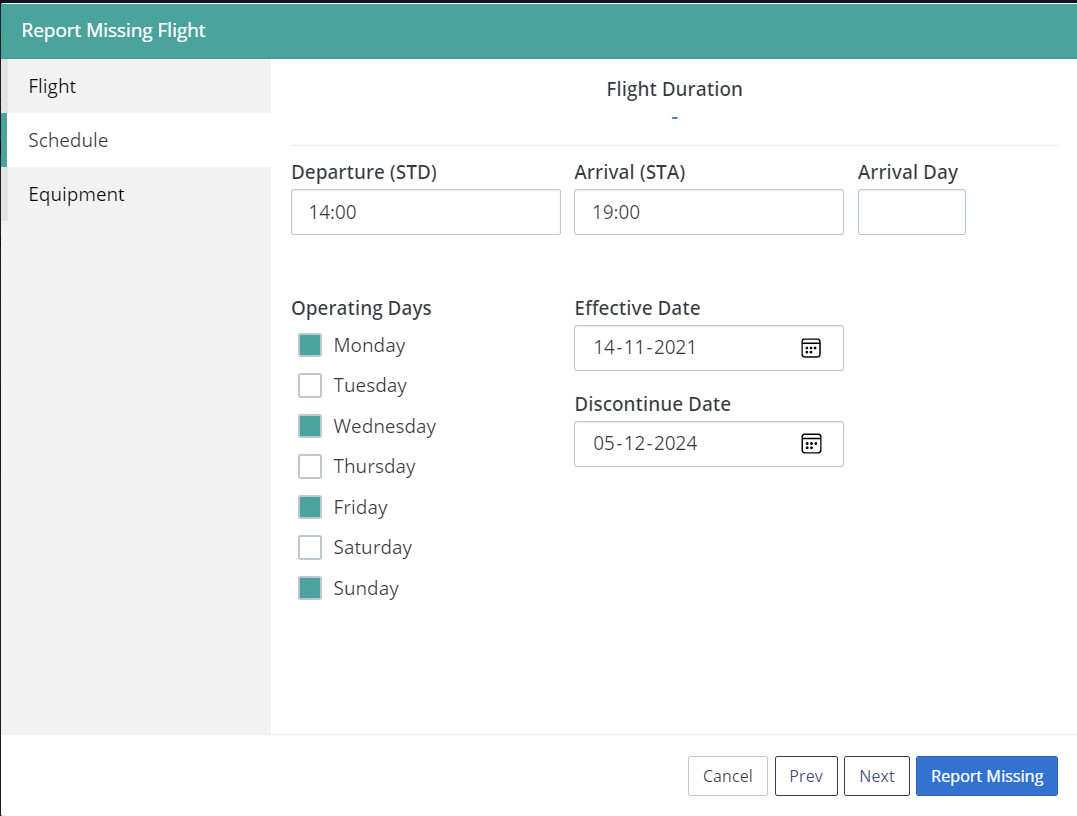 Report a Missing Flight Schedule – Validaide Help Center