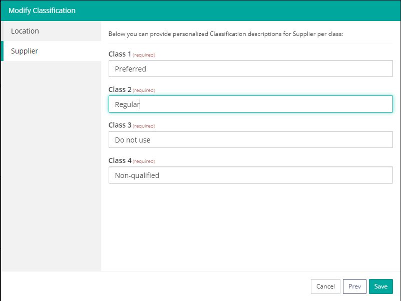 Settings: Company Locations and Supplier classification – Validaide ...
