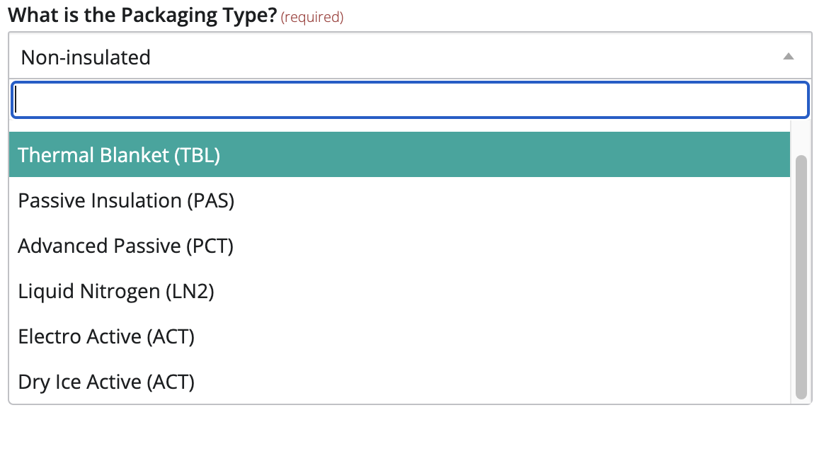 Packaging types – Validaide Help Center